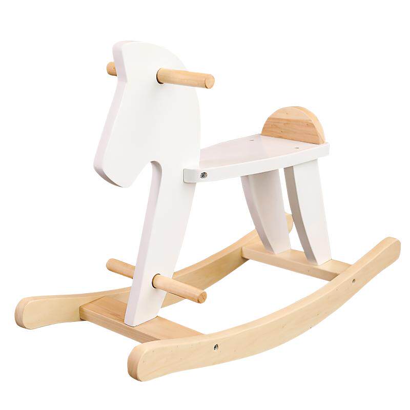 Pearl Baby Children's Solid Wood Rocking Horse Trojan Wooden Chair ...