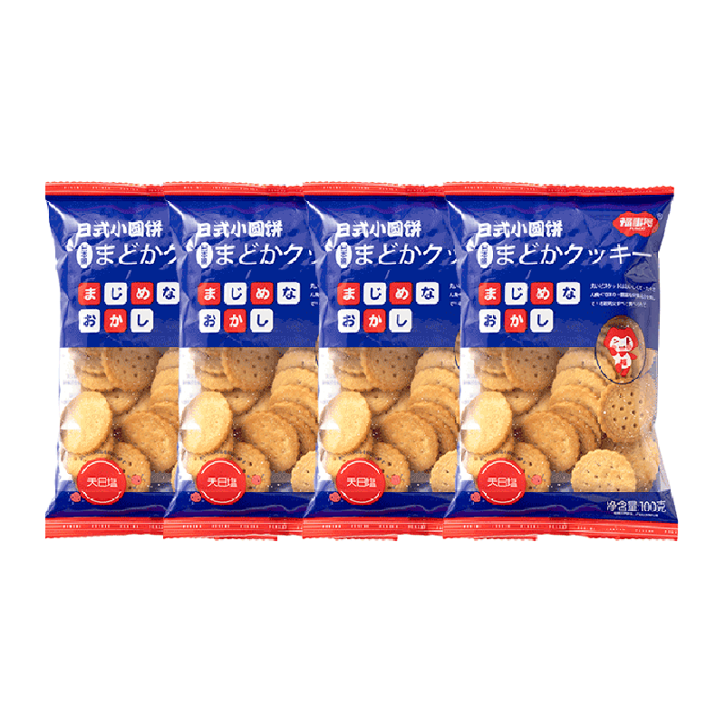 Fushido Japanese-Style Round Cakes - Sea Salt Flavor - 100g*4 Bags ...