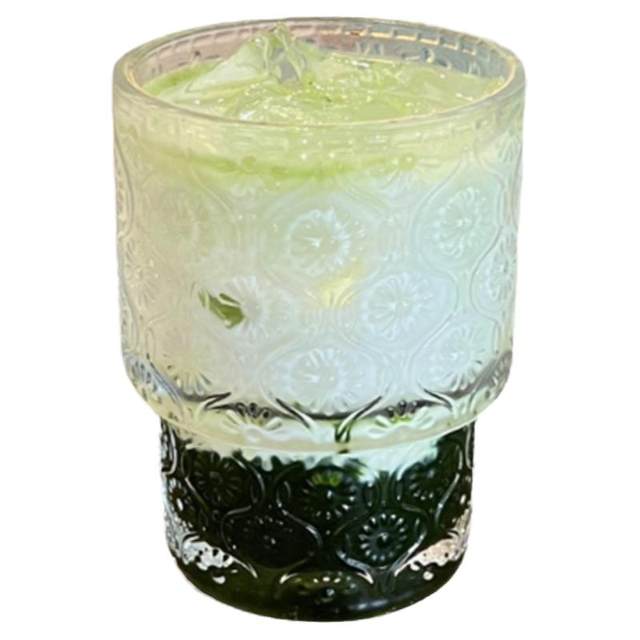 Collection of niche medieval glass cups, stackable embossed sunflower ...