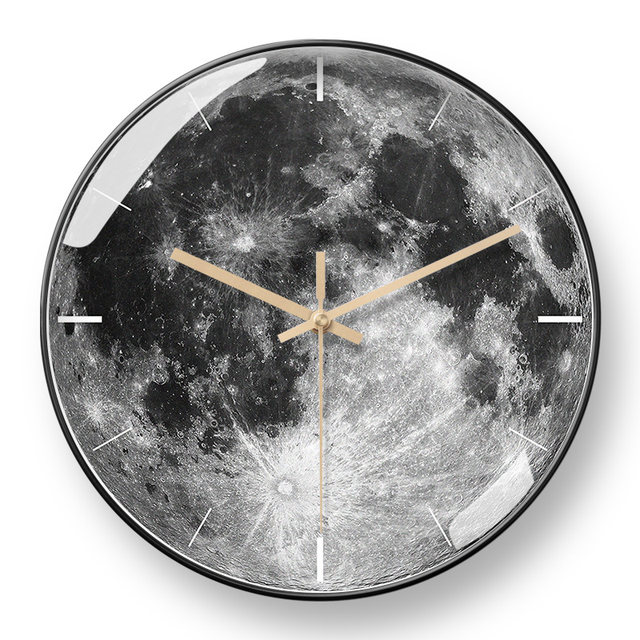 Moon wall clock moon quartz clock literary and artistic simple ...
