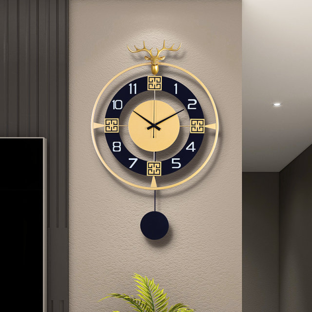 Nordic light luxury living room deer head wall clock, personalized and ...