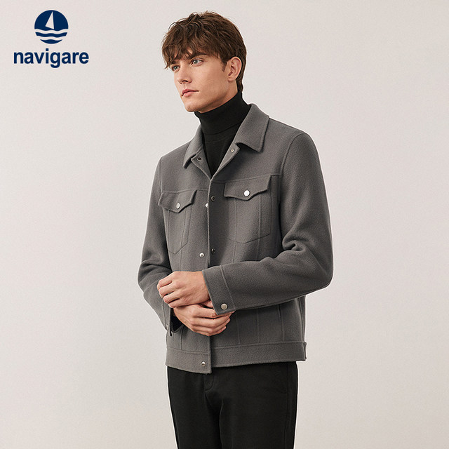 [Wool] Navigare Italian Sailing Gray Worker Jacket Jacket Men's Autumn ...