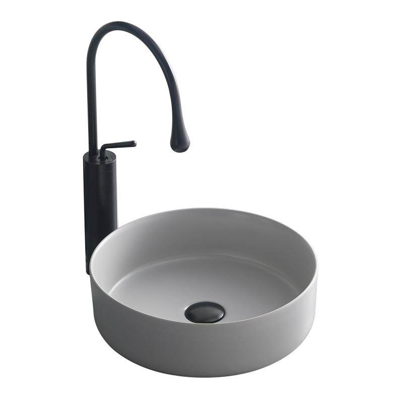 Siusiu Matte Gray Ceramic Countertop Basin - Model 3