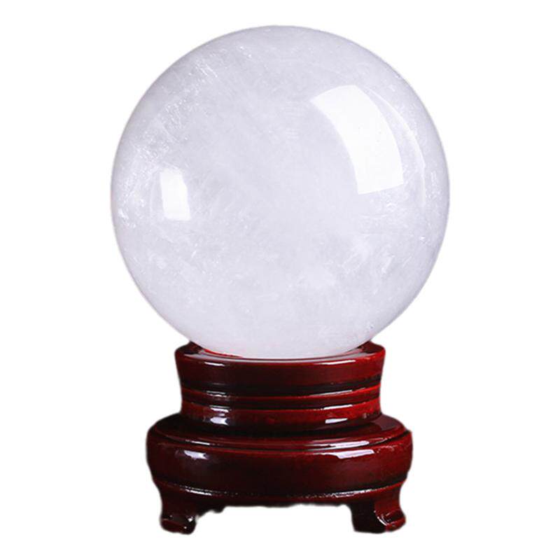 White Crystal Ball Ornament - Raw Stone Polished Sphere