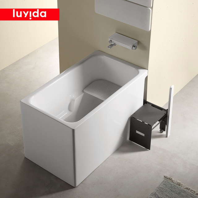 Luida small apartment 60cm deep soaking bathtub with footrest Japanese ...