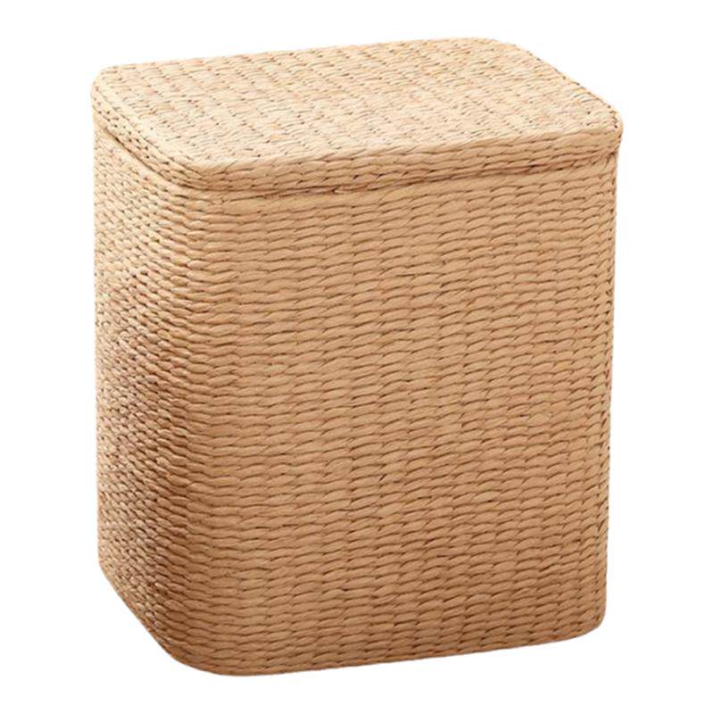 Rattan Storage Stool for Living Room and Shoe Changing Area