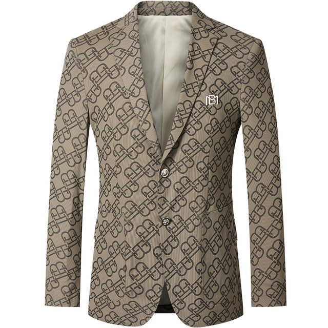 BM design high -end Italian suit outer set men's casual Korean version ...