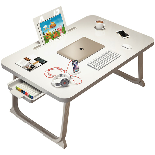 Zanmi Folding Bedside Table - Compact Study Desk with Side Table