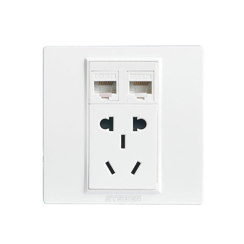 Type 86 Concealed Dual-Port Gigabit Network Power Socket with Six ...