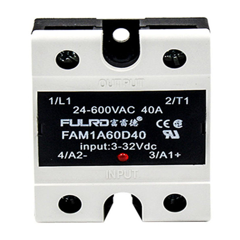 Single Phase Solid State Relay 40A DC 24V Control 220V AC SSR-40DA ...