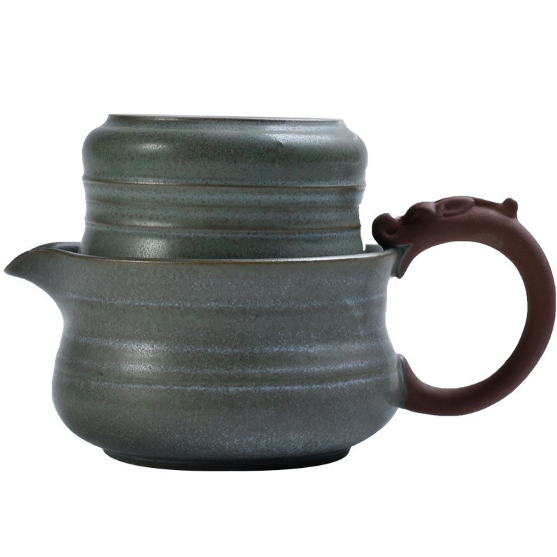 Pottery fan kuaike travel tea tea set المحمولة الرجعية الحجرية