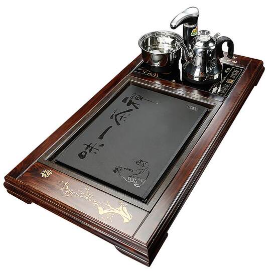 Fully Automatic Tea Tray Solid Wood Integrated Induction Cooker Stone ...