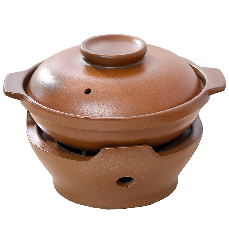 Shallow Casserole Stew Pot Shallow Pot Gas Old-fashioned Unglazed Clay ...