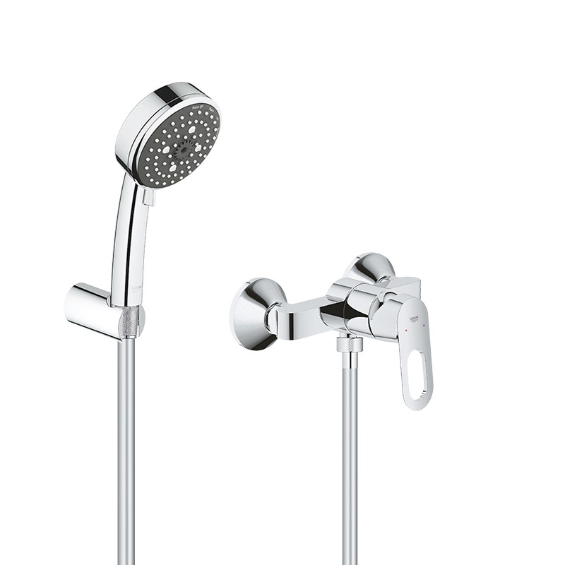 Grohe 32816000 Wandmontiertes Duschset mit Handbrause - Warm- und ...