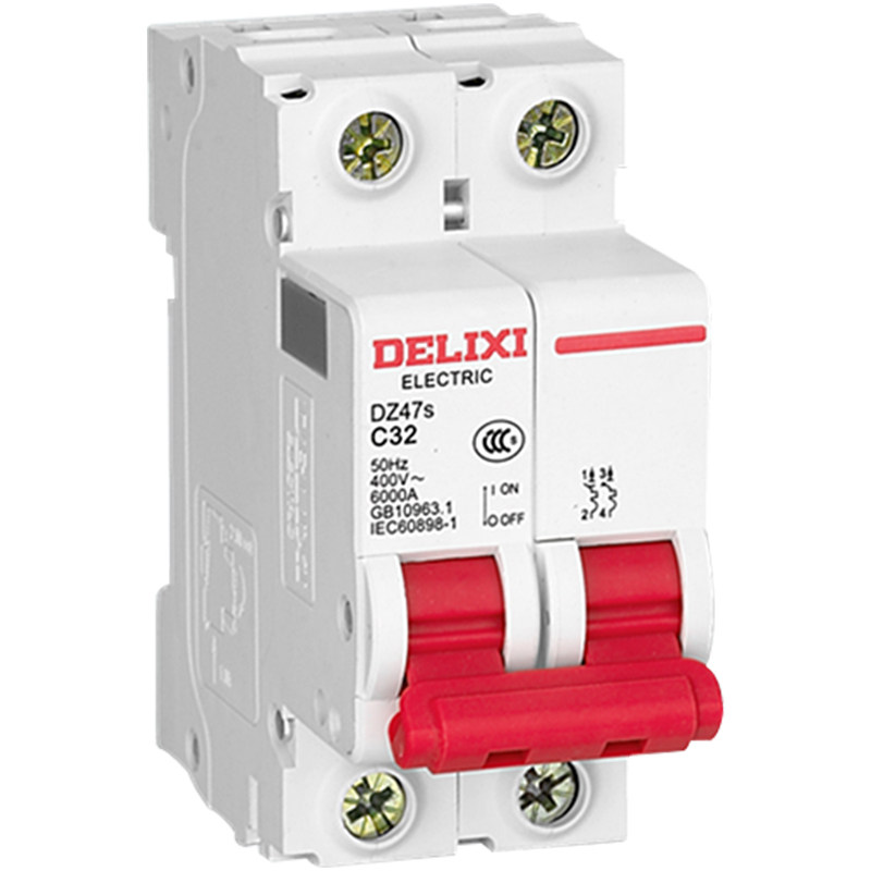 Delixi Air Switch DZ47S Household Circuit Breaker 2P Open 32A 63A Total Gate 3P High Power 125A