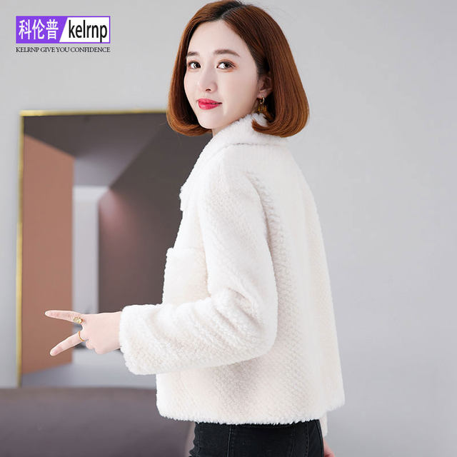 Sheepshear coat women's 2024 winter new short style small and handsome ...