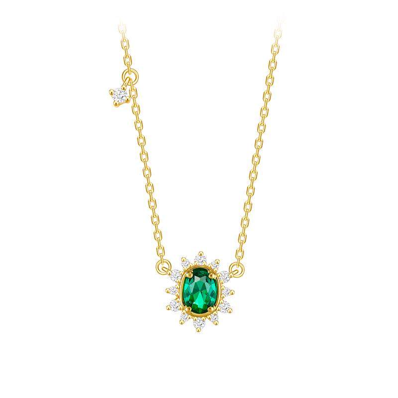 Dây Chuyền Vàng 18K Chow Tai Fook Enzo Emerald & Kim Cương - EZV8391