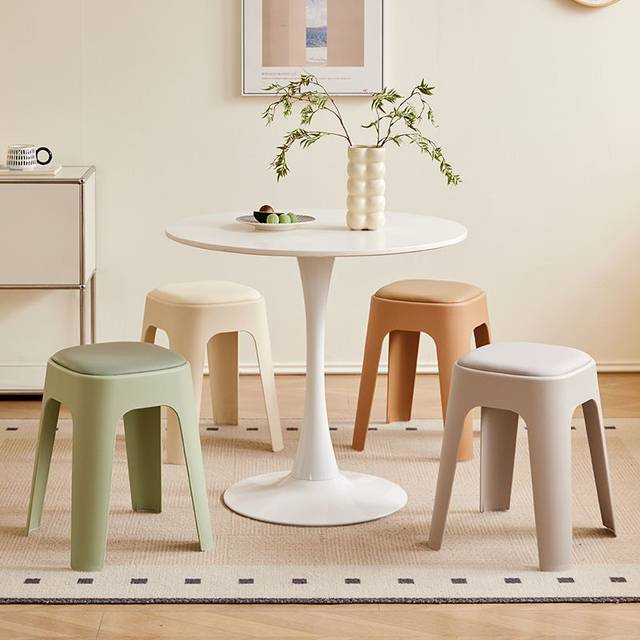 Plastic stools for home use, stackable and thickened, high benches ...