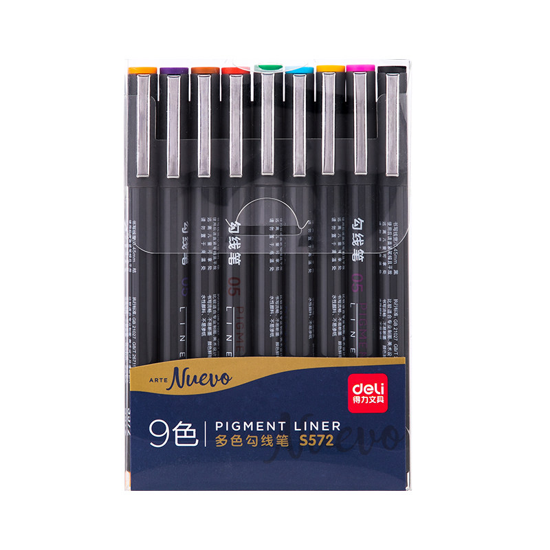 Двухсторонний маркер для обводки Deli S572 - Черный