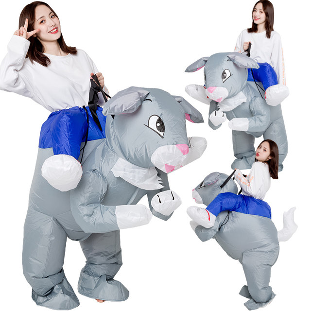 Funny cartoon doll clothing funny Walking animal mount doll rabbit ...