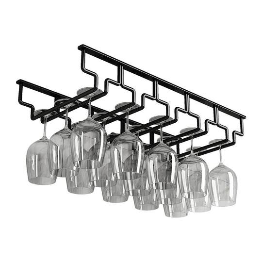 High-End Stainless Steel Wine Glass Rack for Upside-Down Storage