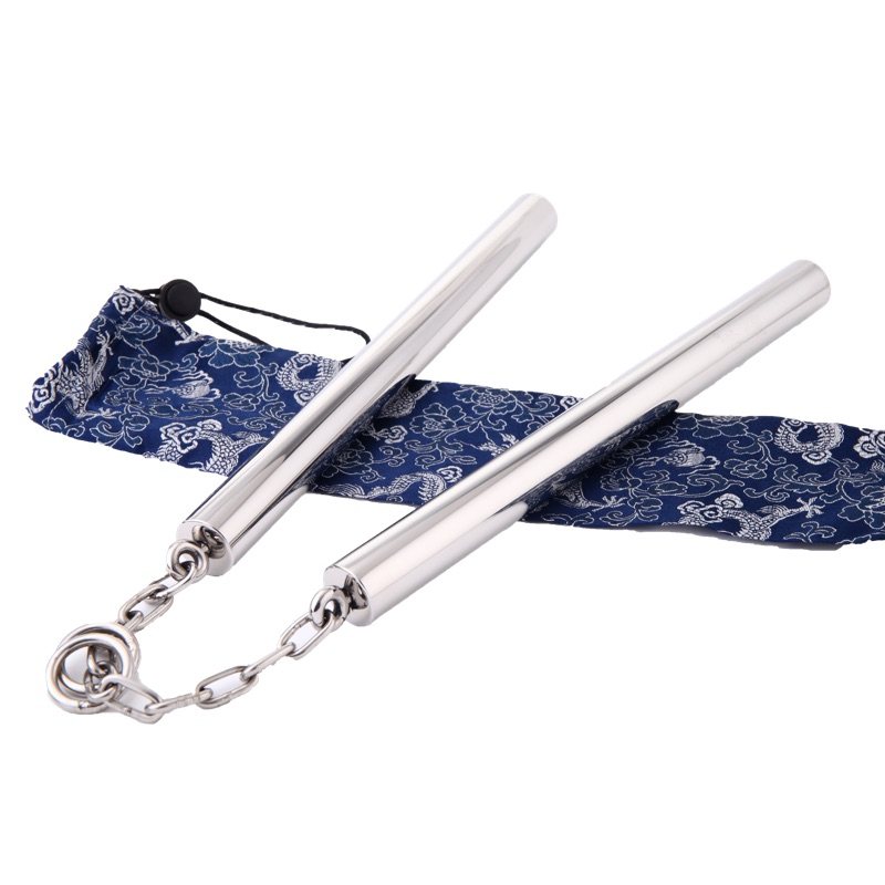 Silver Flame Stainless Steel Nunchucks - Performance Training Set