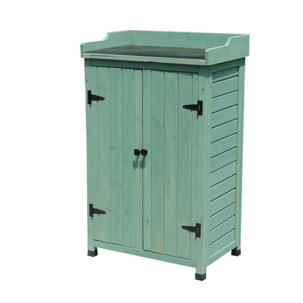 Outdoor tool box anti-corrosion multi-layer solid wood balcony storage ...