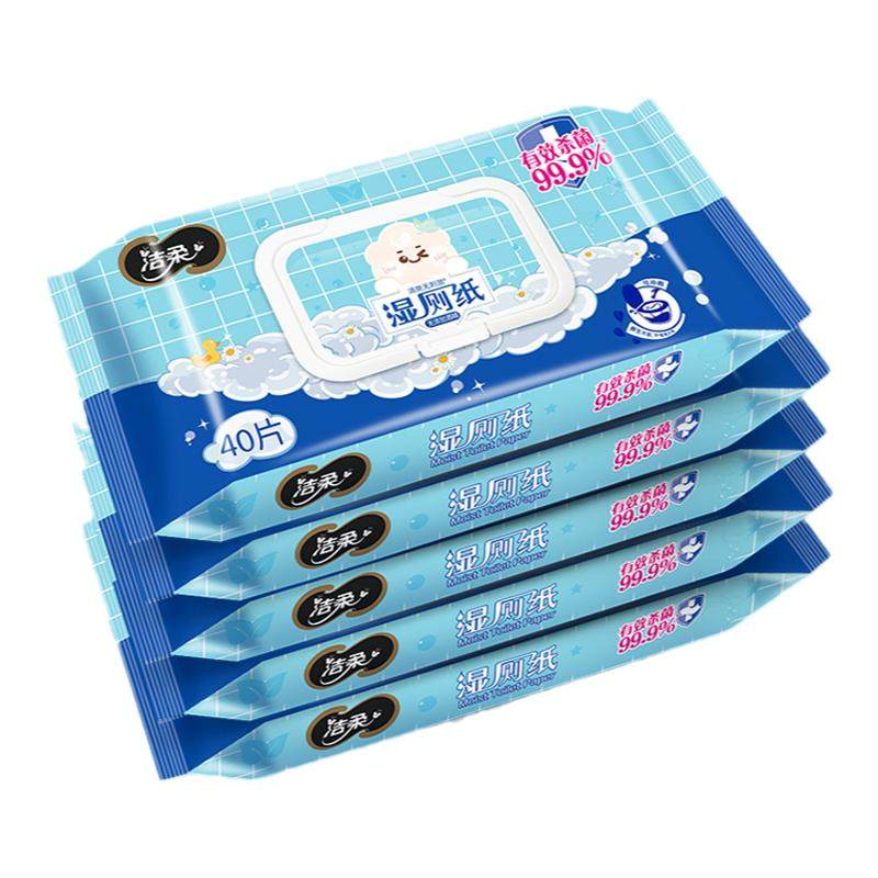 Clean Soft Wet Toilet Paper - 40 Count - Baby Safe - Virgin Pulp