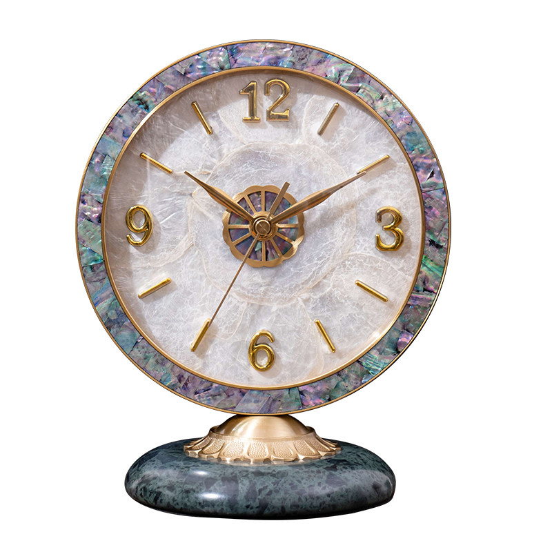 Brass Table Clock - Modern Simple Silent Desk Clock