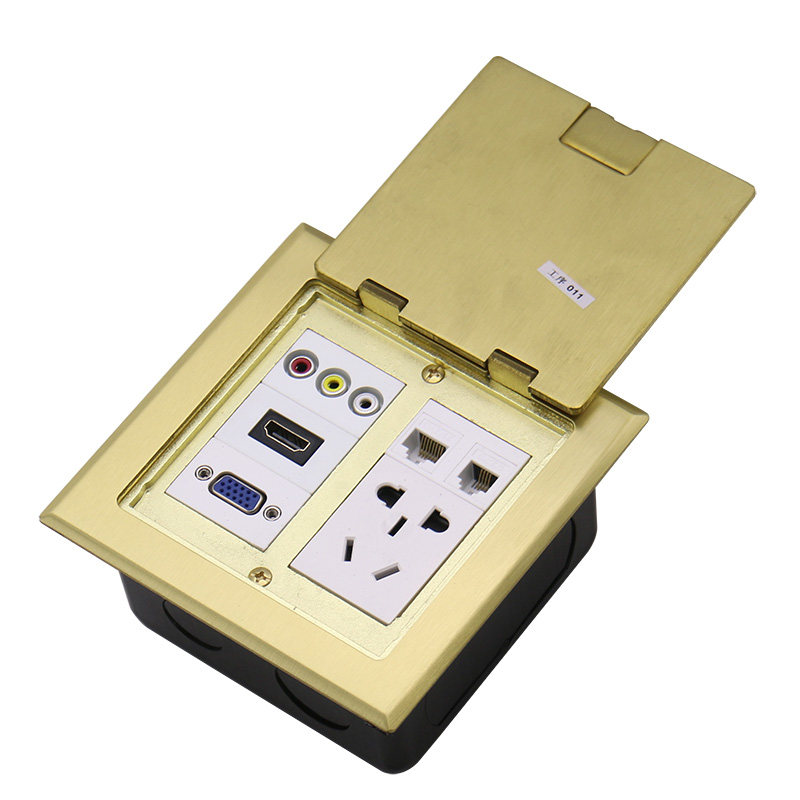 Multimedia Ground Socket - Full Copper Waterproof Hidden Home VGA Audio ...