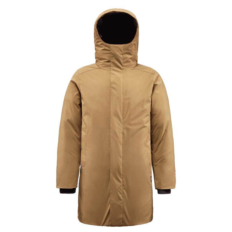 Junyu Men's 800 Fill Power Down Jacket - Medium Length Hooded Winter Coat