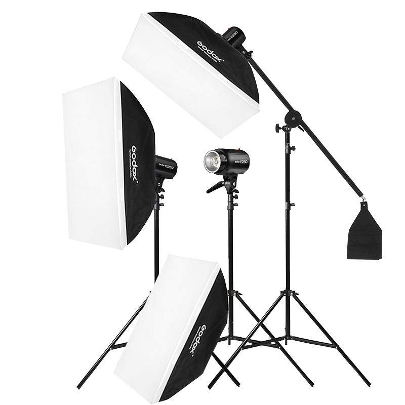 Godox Flash 250W Indoor Photography Light Three-Light Set Studio Soft ...