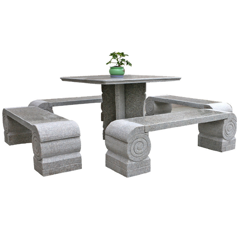 Outdoor Balcony Stone Platform | Marble Courtyard Garden Home Table and Chairs Set