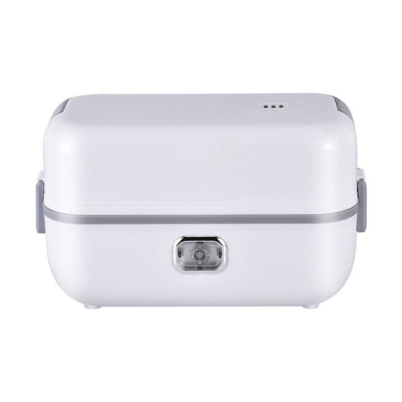 Portable Double-Layer Heated Lunch Box with Plug-In Electric Steaming Function