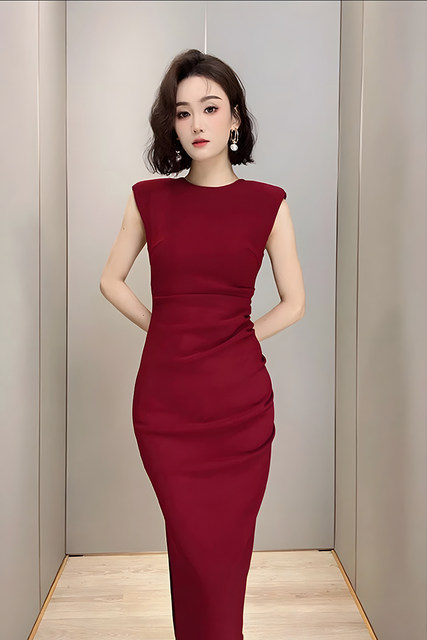 French retro age -reducing women's sleeve -neckless dress newly commute ...