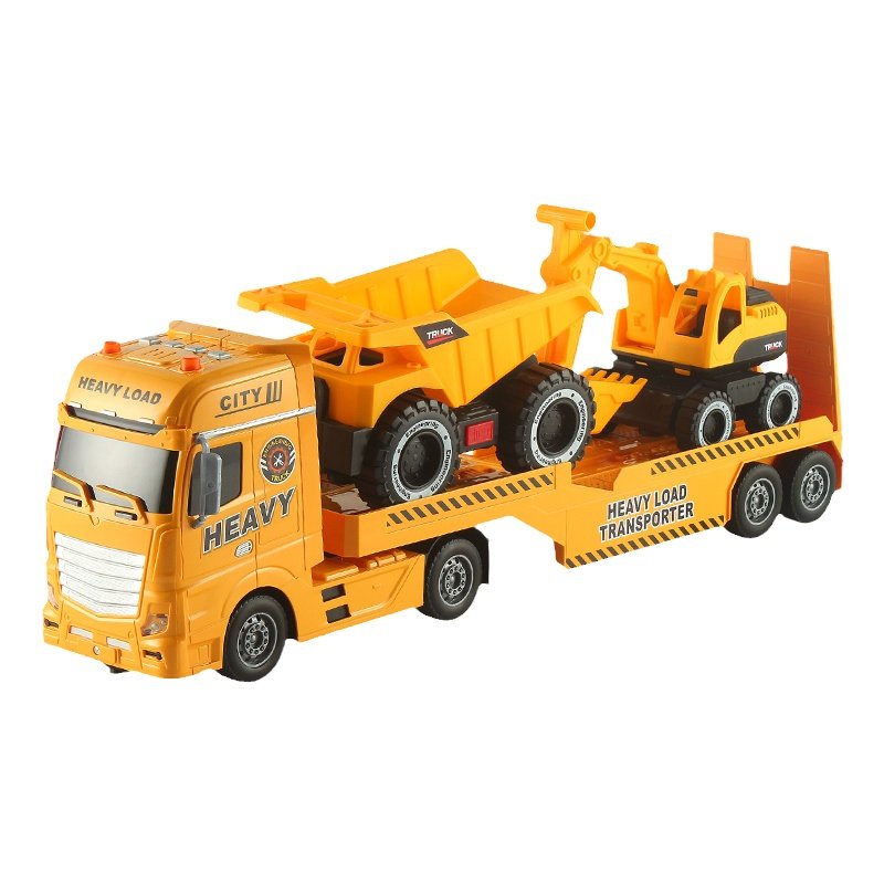 Mama and Twins Baufahrzeug-Set - Pritschenwagen, Bagger, Kipper-Spielzeug