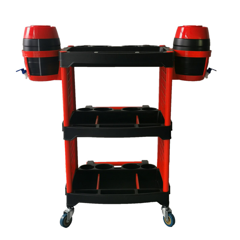 Retainer Car Wash Trolley - 3-Tier Plastic Storage Cart