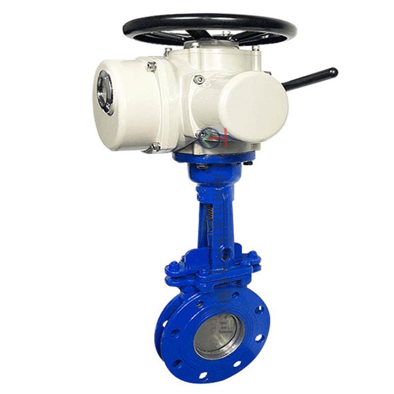 Electric Knife Gate Valve PZ973H Polyurethane Ceramic Wear-Resistant ...