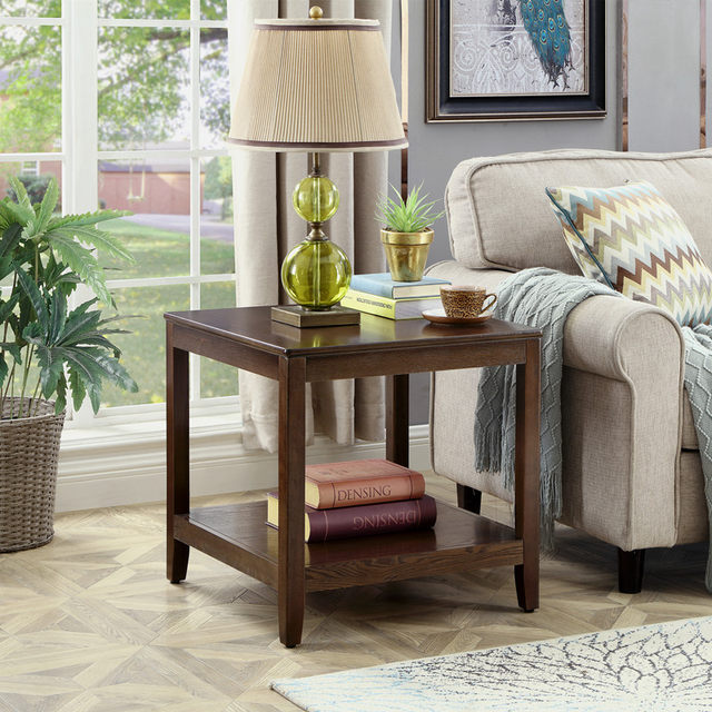 Solid wood small coffee table living room sofa side table corner table ...