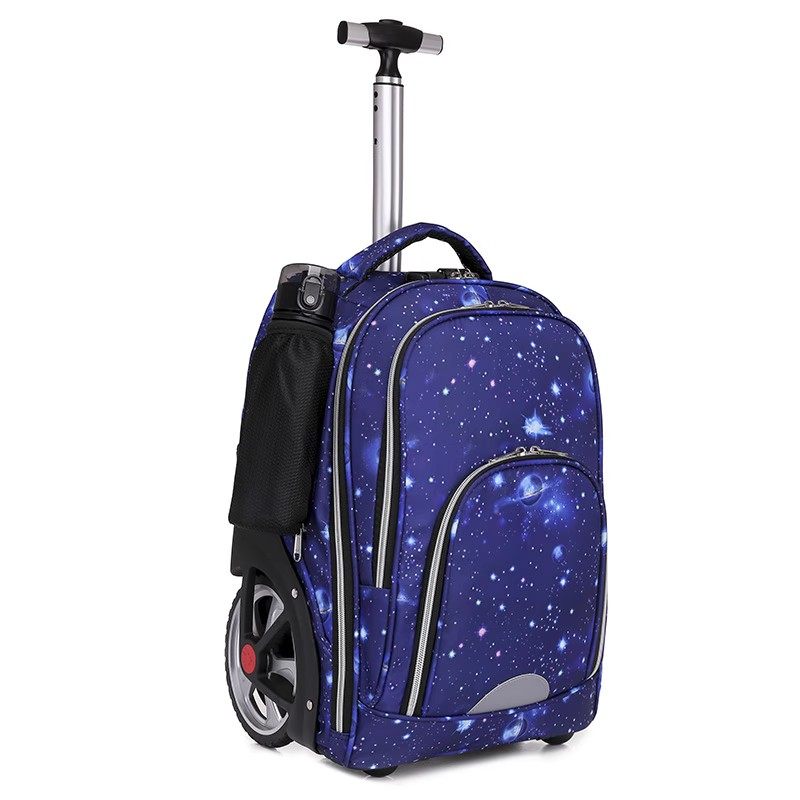 Lichtgewicht starry sky trolley-schooltas met groot wiel voor ...