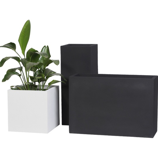 Huawei Fiberglass Flower Box - Large Rectangular Planter