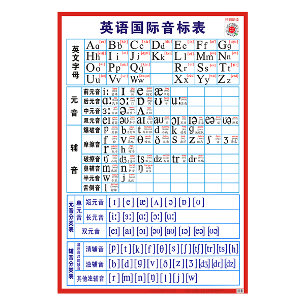 English phonetic alphabet wall chart 48 ipa wall stickers