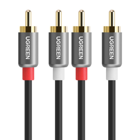 Green-Linked Double Lotus Head Audio Cable 2RCA | Red and White Plum ...