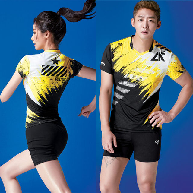 2022 New Korean Badminton Suit Men's and Women's Tops Short-Sleeved ...