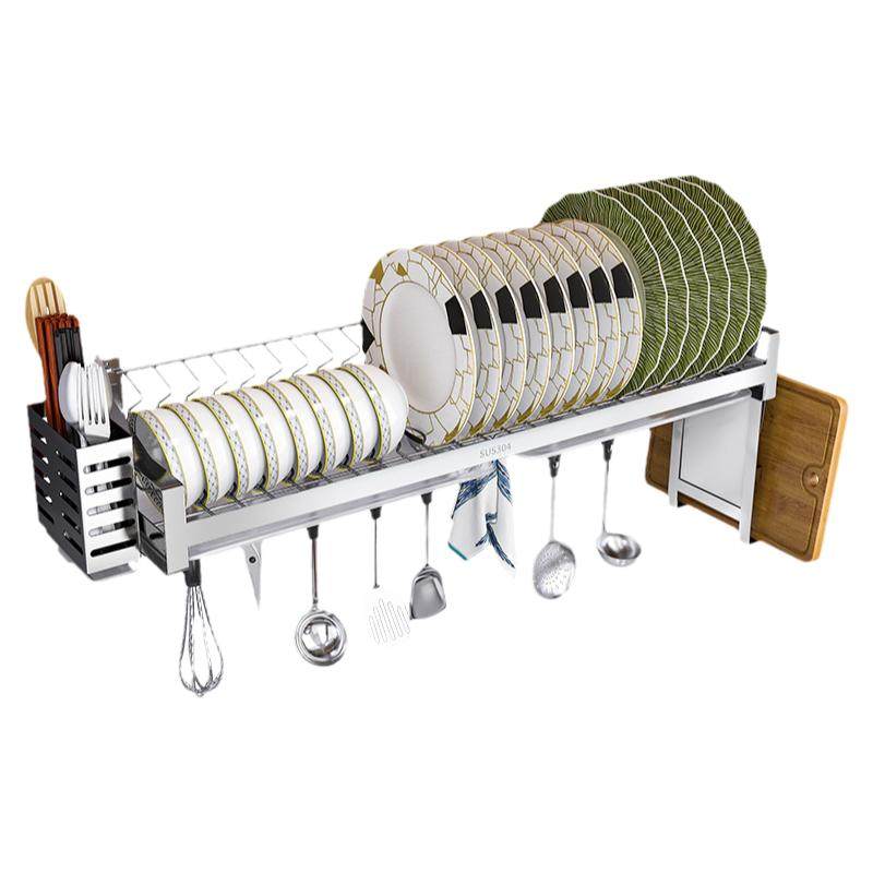 304 Stainless Steel Wall-Mounted Kitchen Bowl Rack for Dish Storage
