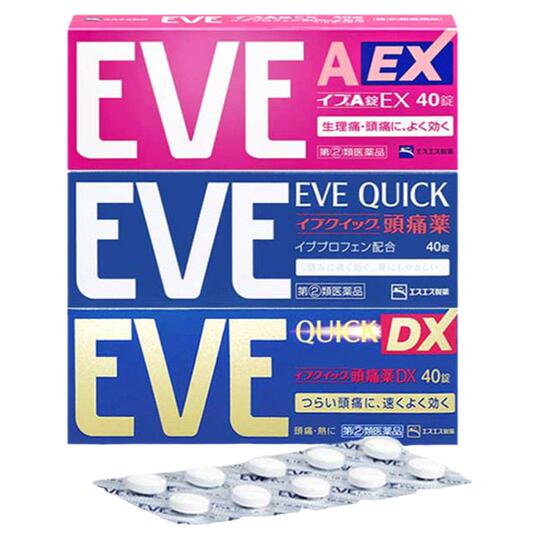 Eve Pain Reliever - Ibuprofen for Headache, Fever & Pain - 40 Tablets
