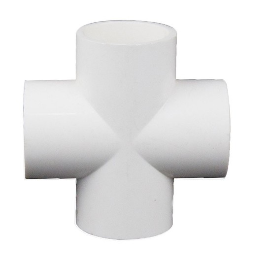 PVC Four-Way Pipe Fittings - 20/25/32/40/50/63mm Plastic Water Pipe Joints