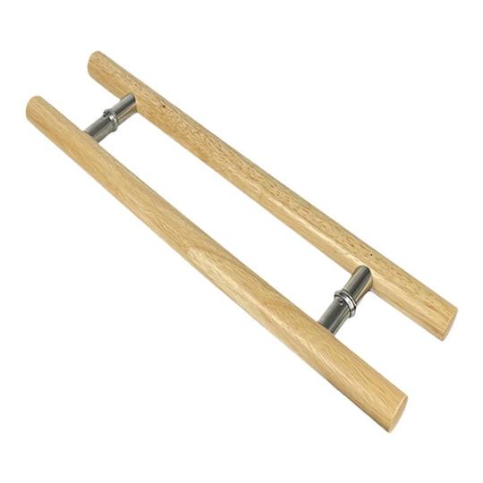 Build a Deed Round Solid Wood Door Handle - Modern Stainless Steel ...