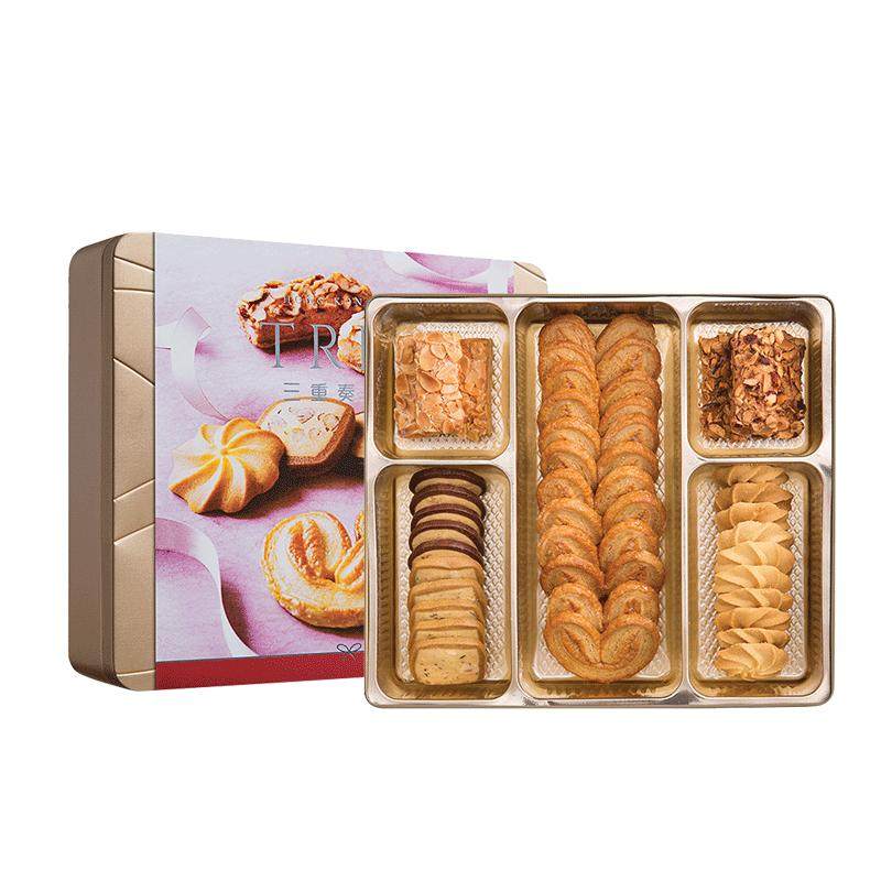 Maxim's Trio Cookies - Sweetheart Crispy Almond Strips - 331g Gift Box