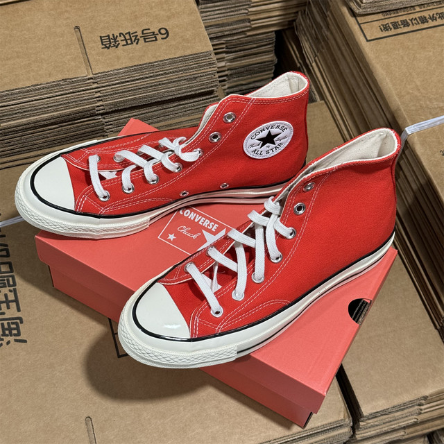 24 years new Converse 1970S tomato tomato red men and women high and ...